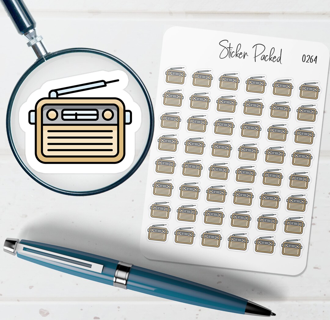 Radio Planner Sticker Radio Icon Sticker Radio Sticker Music Planner ...