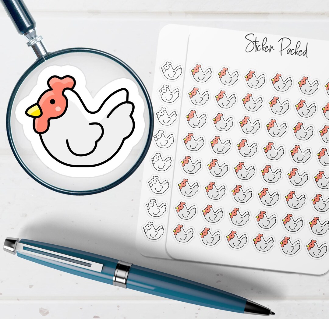 Chicken Planner Sticker Chicken Icon Sticker Chicken Sticker - Etsy