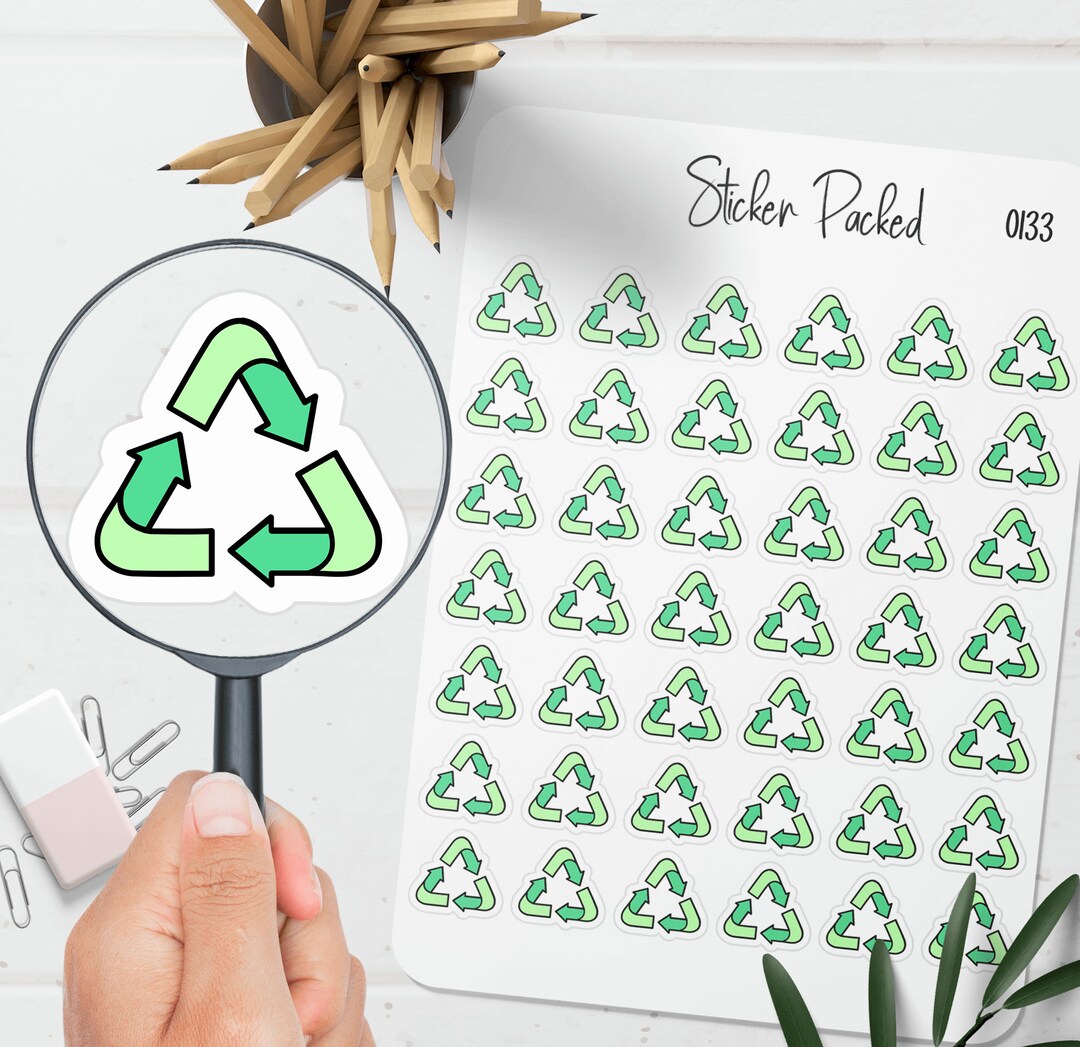 Recycle Planner Sticker Recycle Icon Sticker Recycle Sticker - Etsy