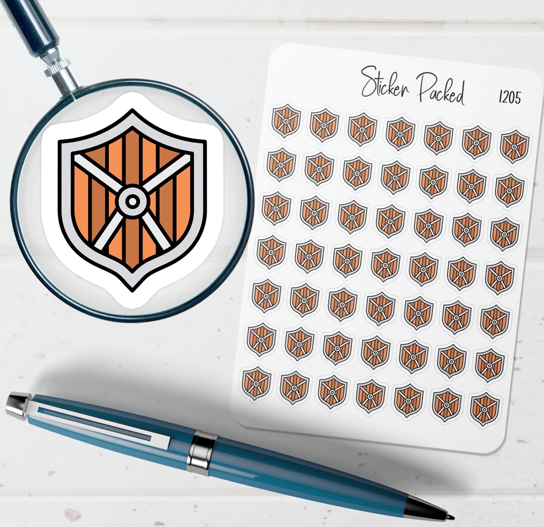 Shield Planner Sticker Shield Icon Sticker Shield Sticker - Etsy