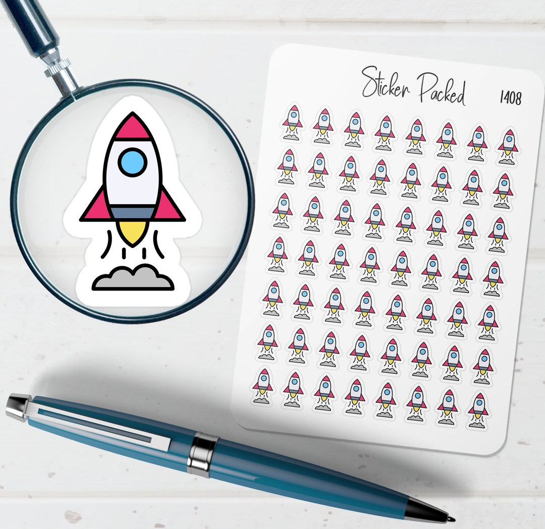 Rocket Launch Planner Sticker Rocket Launch Icon Sticker Rocket Launch ...