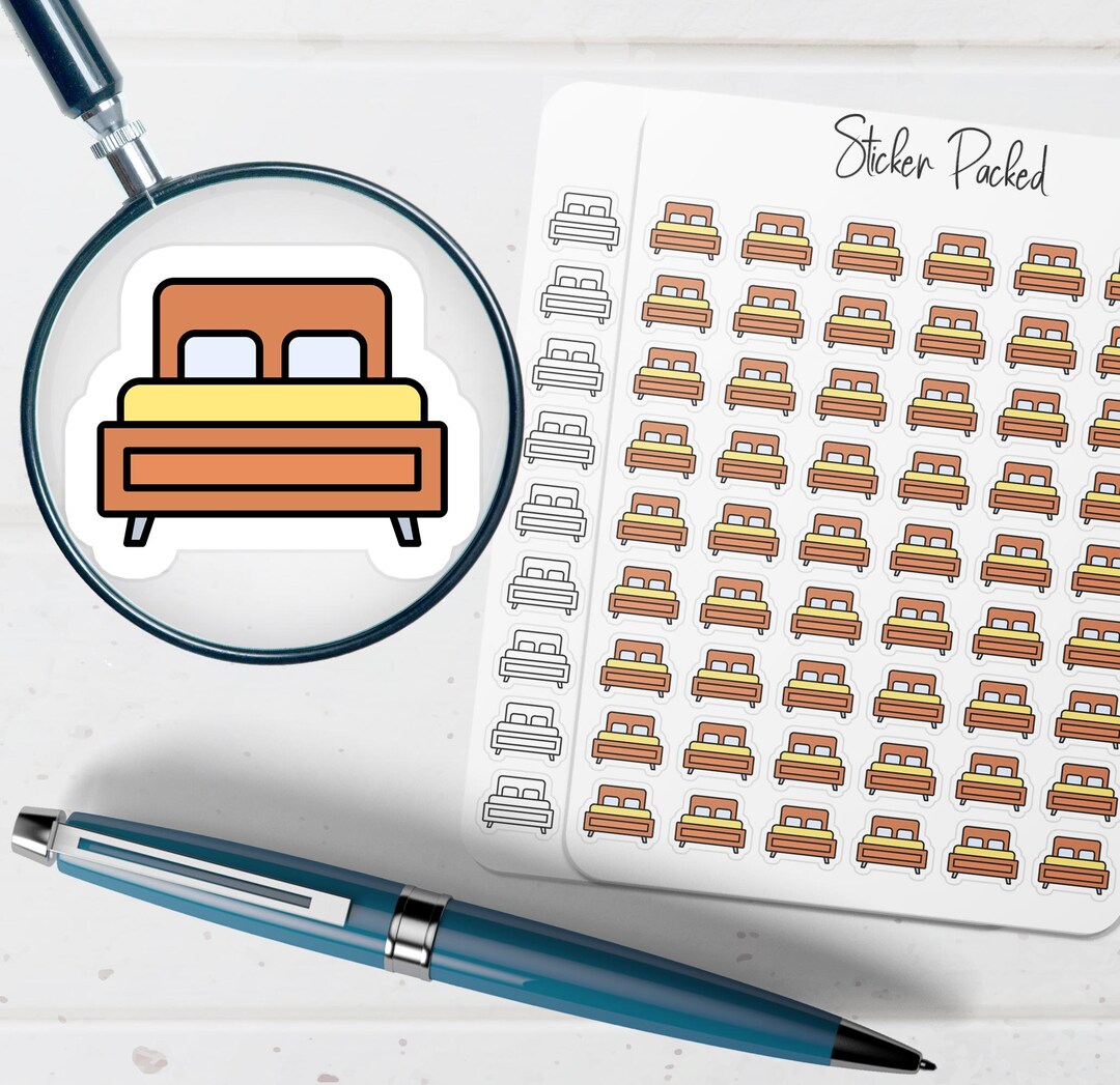 Bed Planner Sticker Bed Icon Sticker Bed Sticker - Etsy