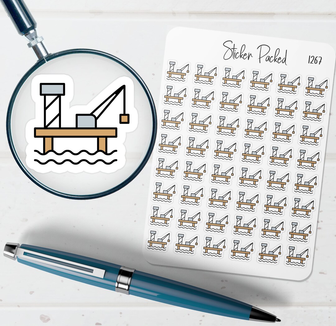 Oil Rig Planner Sticker Oil Rig Icon Sticker Oil Rig Sticker - Etsy