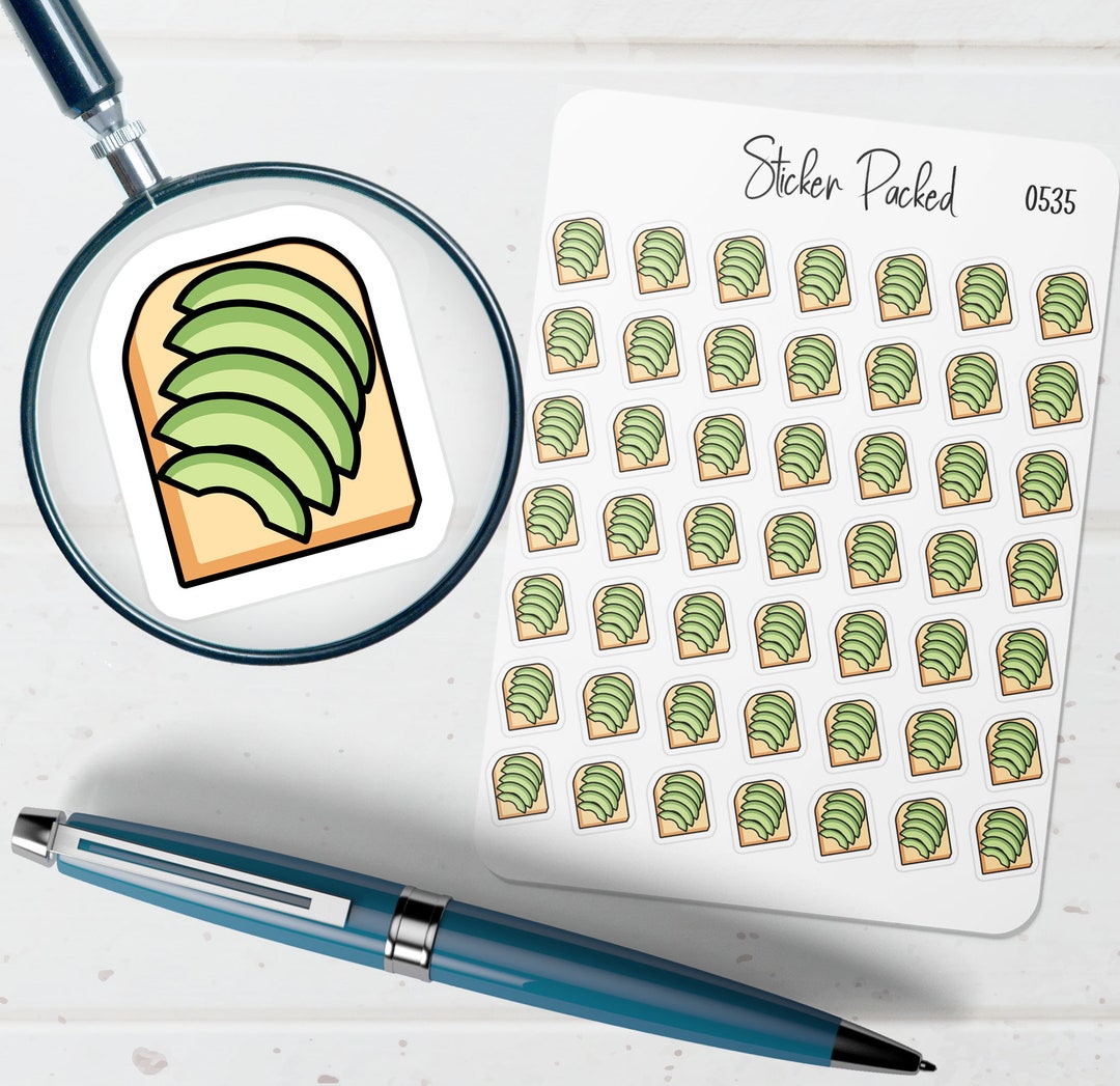 Avocado Toast Planner Sticker Avocado Toast Icon Sticker Avocado Toast ...