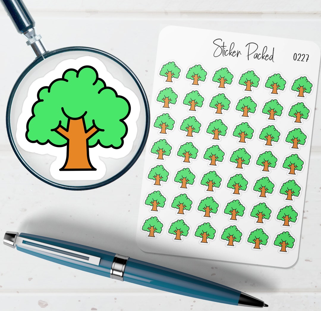 Tree Planner Sticker Tree Icon Sticker Tree Sticker - Etsy