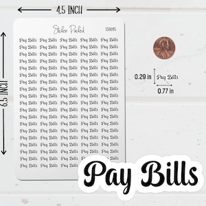 Pay Bills Planner Sticker Pay Bills Script Sticker Pay Bills Word ...