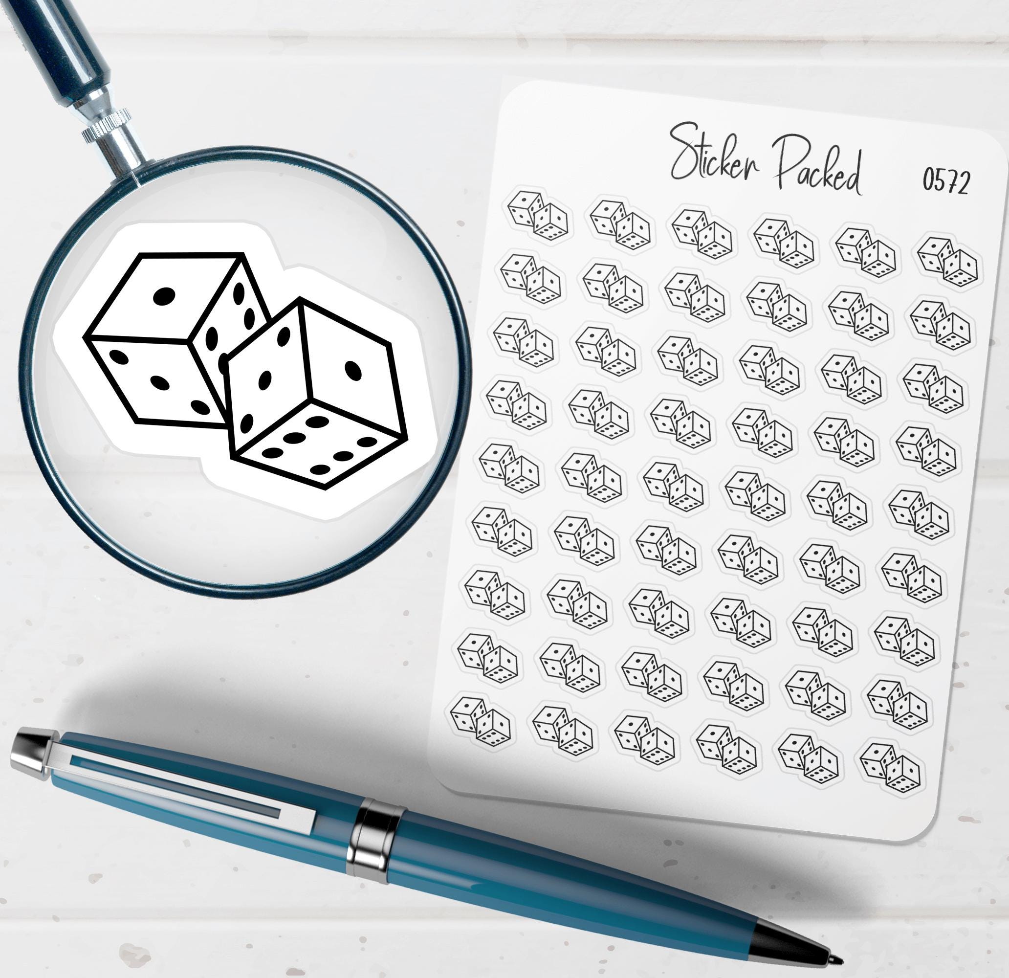 Dice Planner Sticker Dice Icon Sticker Dice Sticker - Etsy