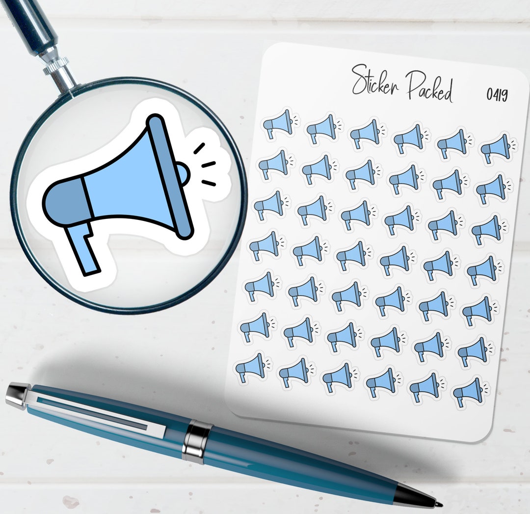 Megaphone Planner Sticker Megaphone Icon Sticker Megaphone Sticker - Etsy