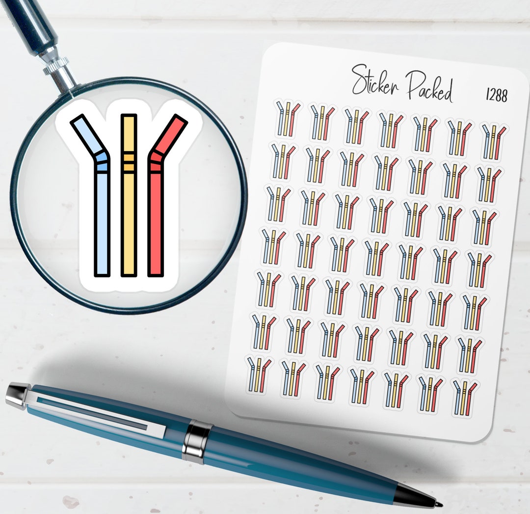 Straw Planner Sticker Straw Icon Sticker Straw Sticker - Etsy