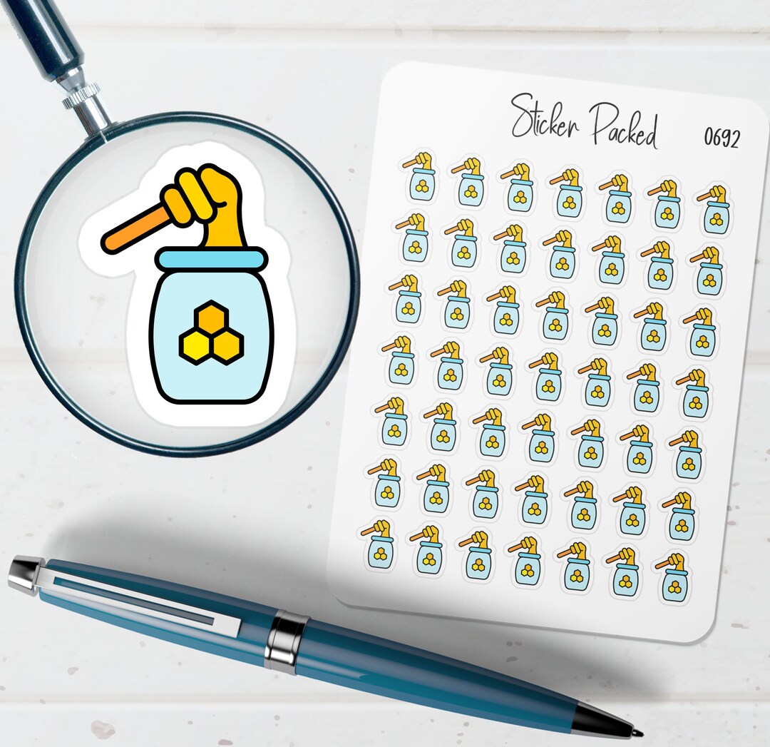 Honey Jar Planner Sticker Honey Jar Icon Sticker Honey Jar Sticker - Etsy