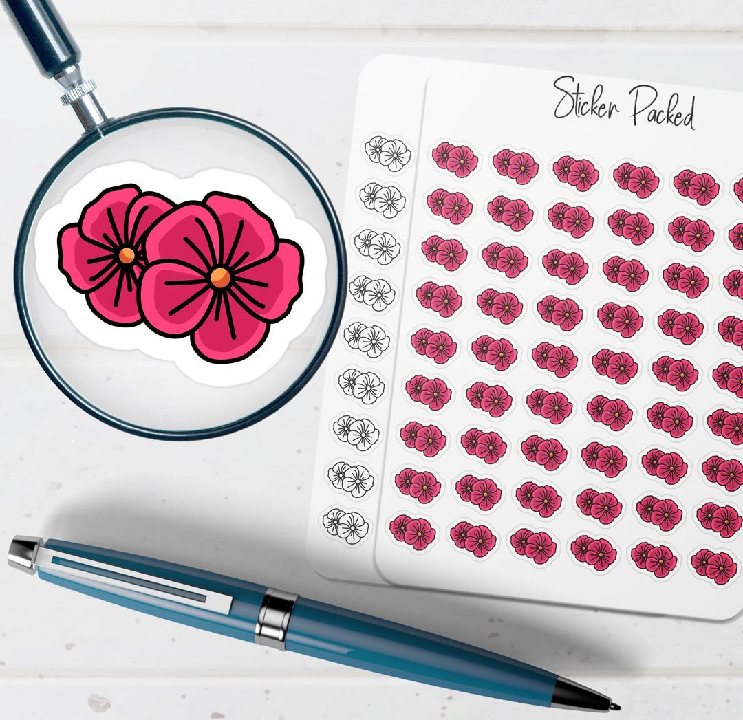 Geranium Planner Sticker Geranium Icon Sticker Geranium Sticker - Etsy