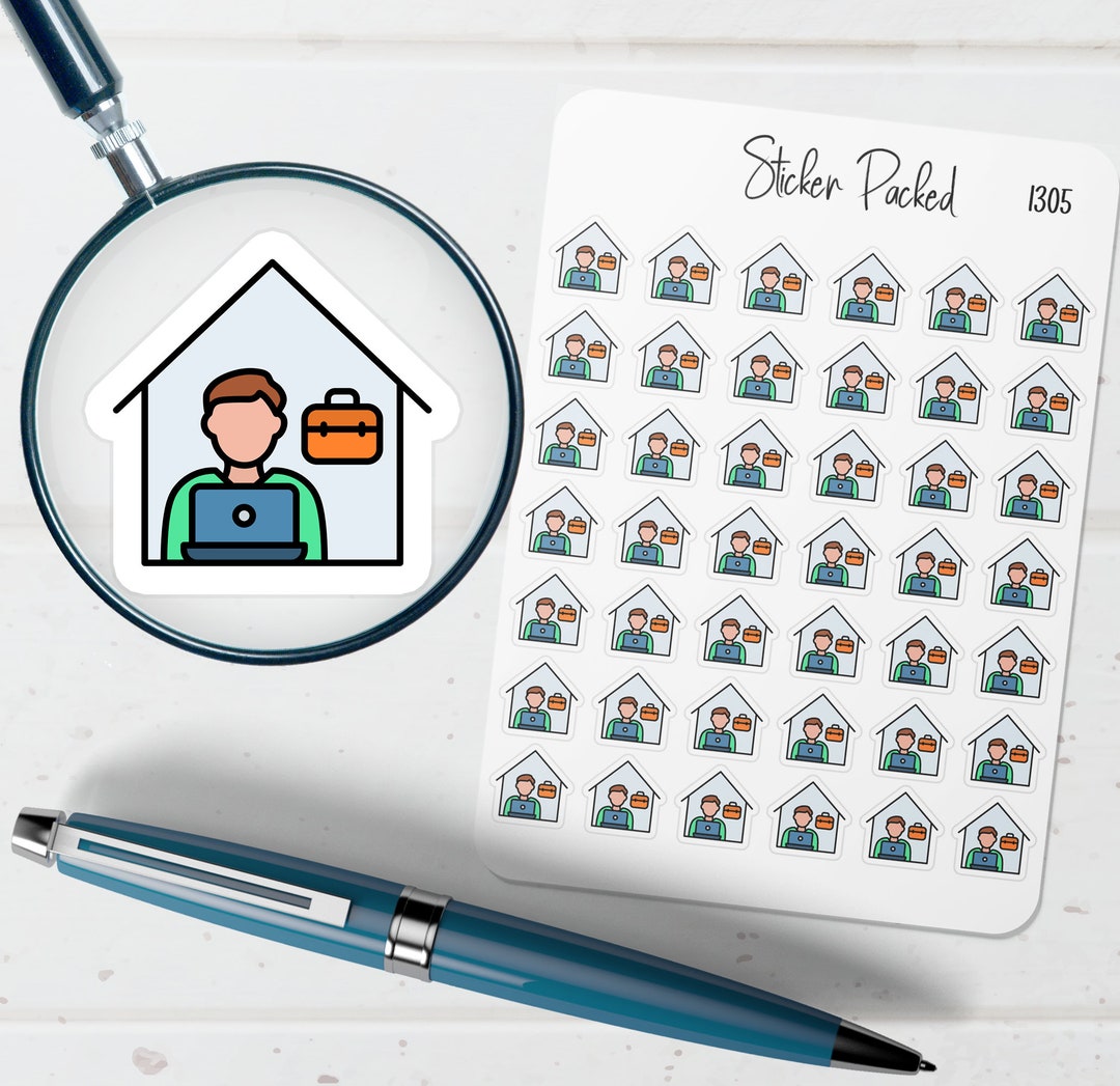 Work From Home Planner Sticker Work From Home Icon Sticker Work From ...