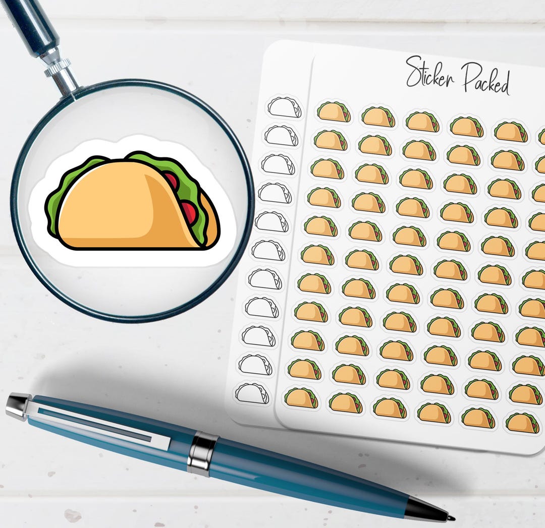 Taco Planner Sticker Taco Icon Sticker Taco Sticker Food Planner ...