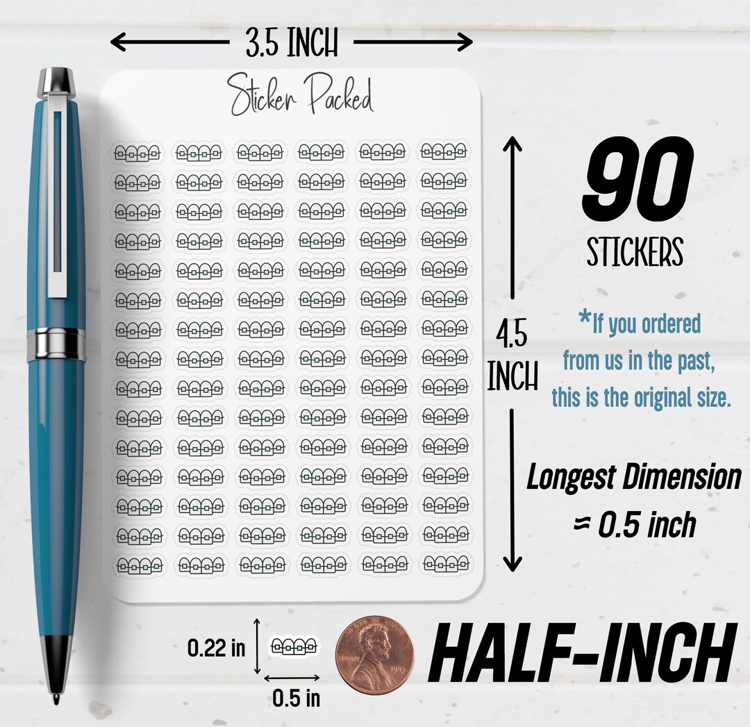 Braces Planner Sticker Braces Icon Sticker Braces Sticker - Etsy