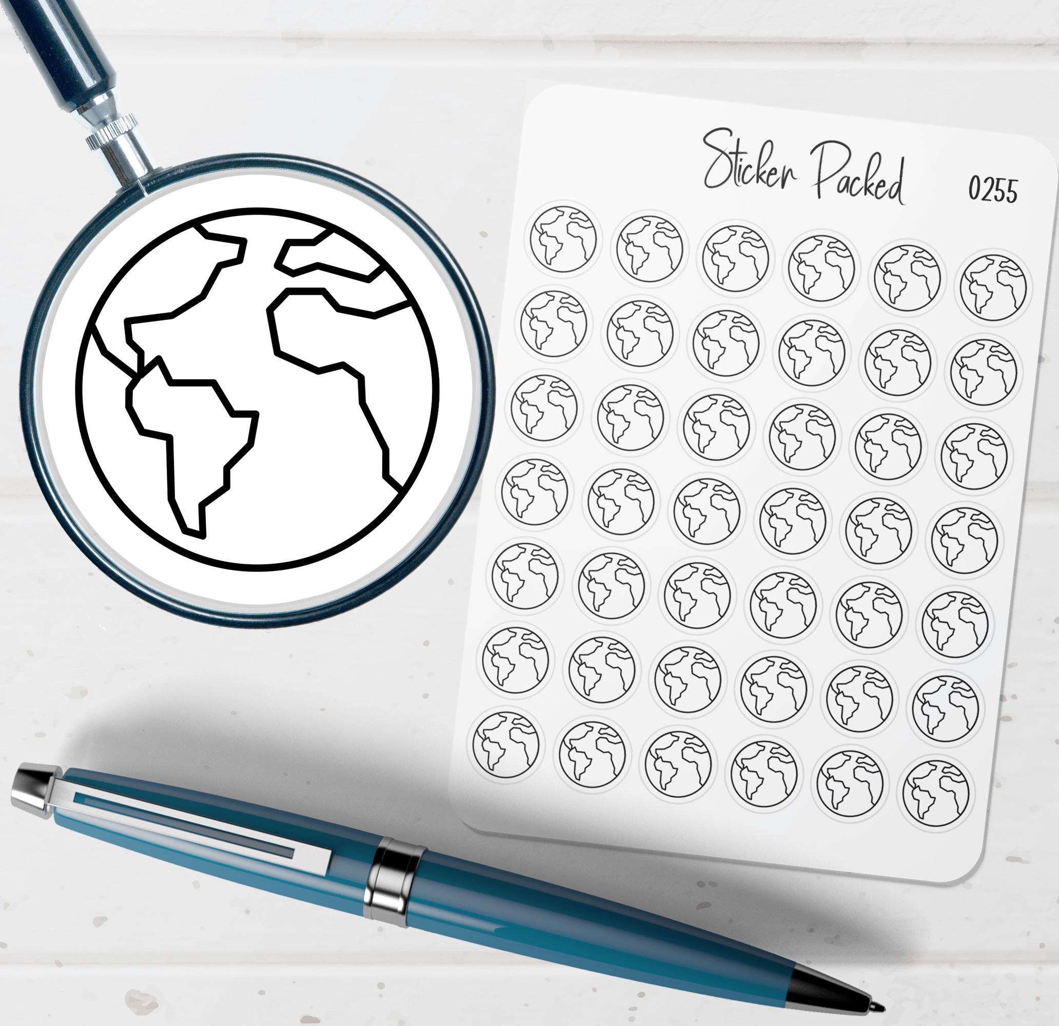 Earth Planner Sticker Earth Icon Sticker Earth Sticker World Planner ...