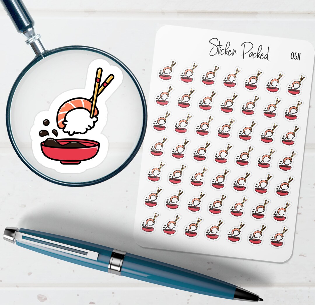 Nigiri and Soy Sauce Planner Sticker Sushi Icon Sticker Nigiri and Soy ...