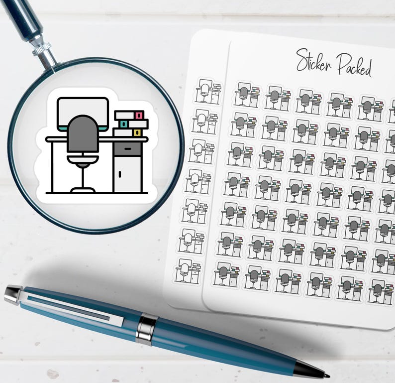 Office Desk Planner Sticker Office Desk Icon Sticker Office Desk ...