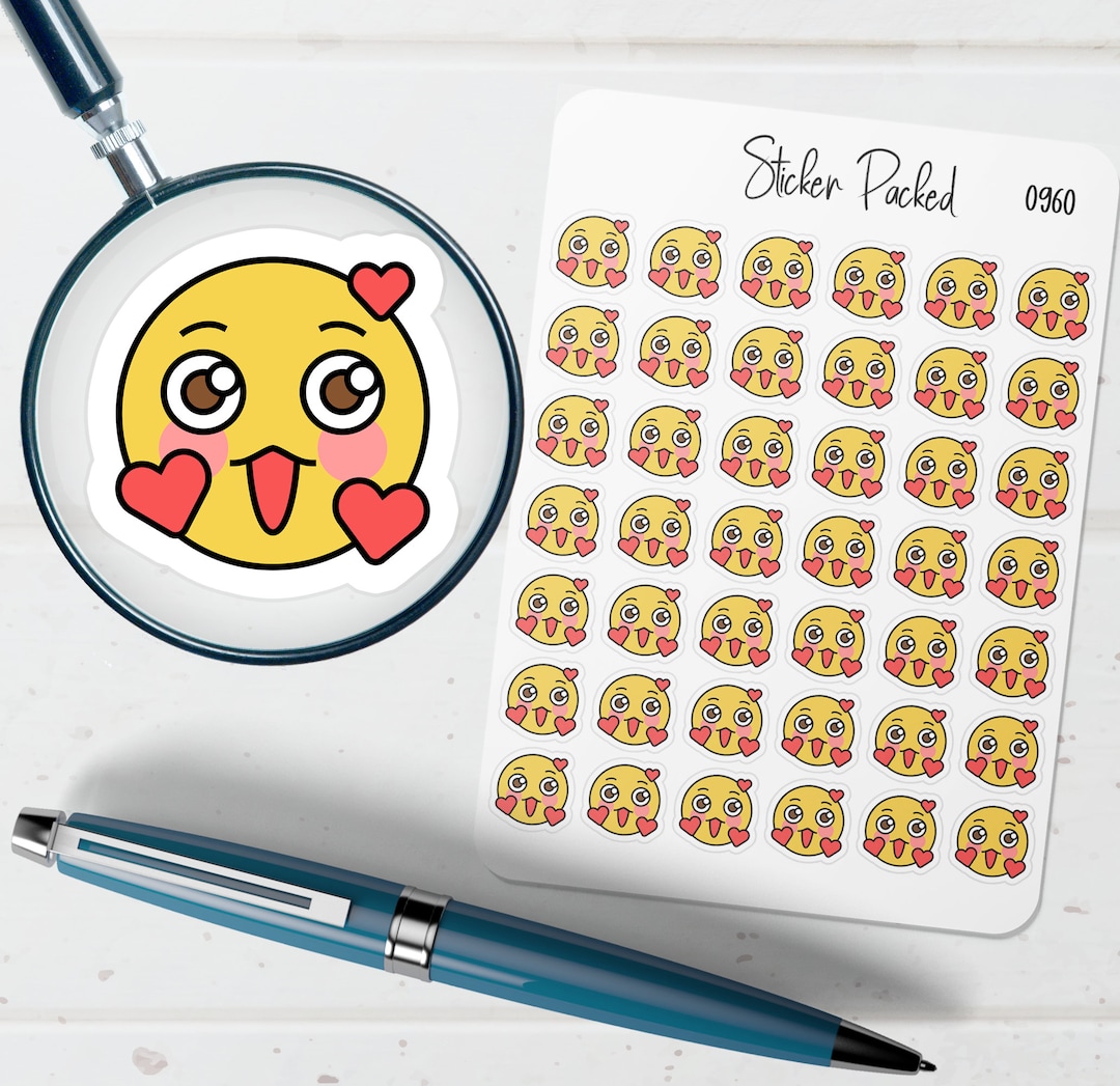 Love Emoji Planner Sticker Love Emoji Icon Sticker Love Emoji Sticker - Etsy