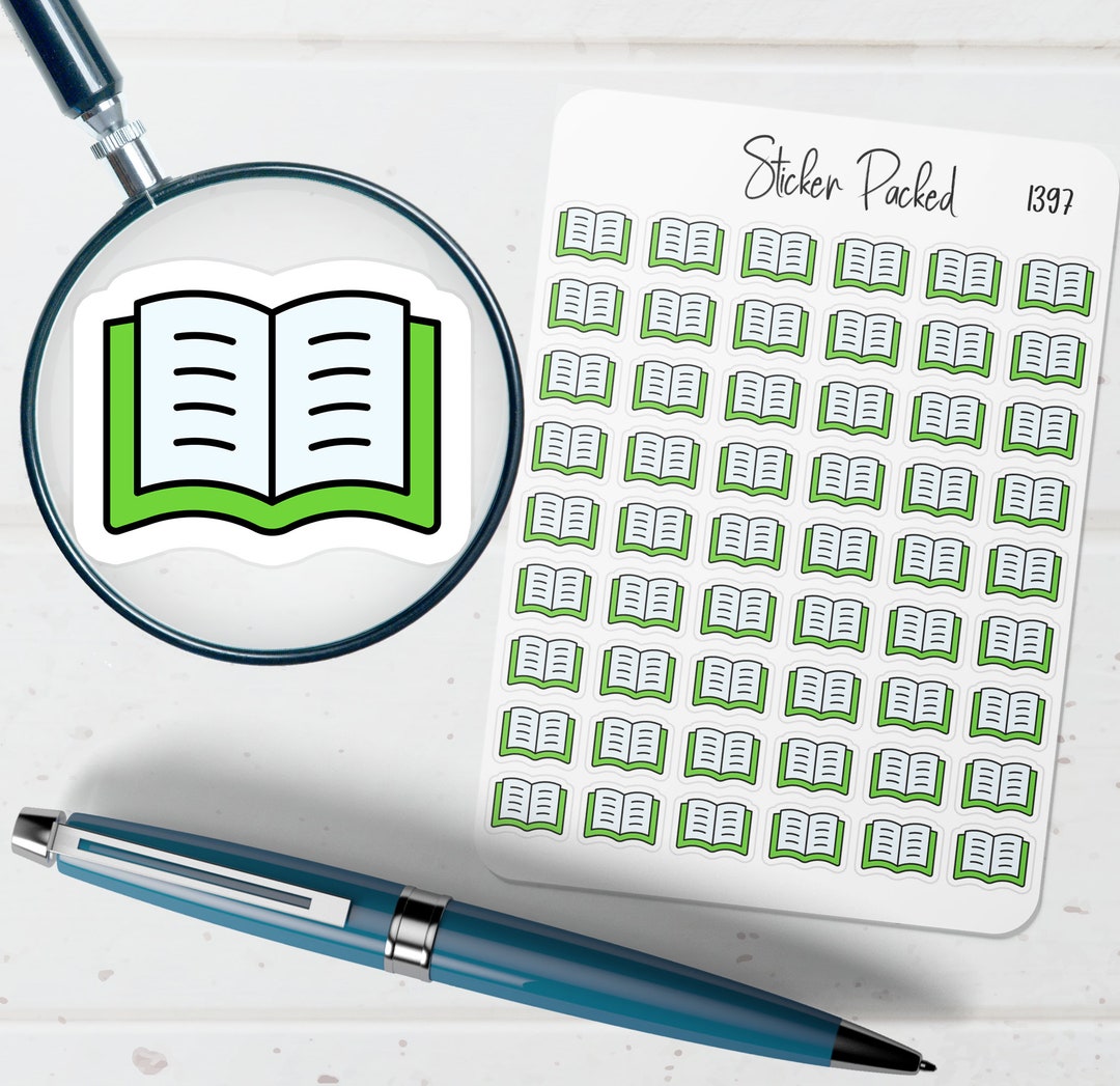 Open Book Planner Sticker Open Book Icon Sticker Open Book Sticker - Etsy