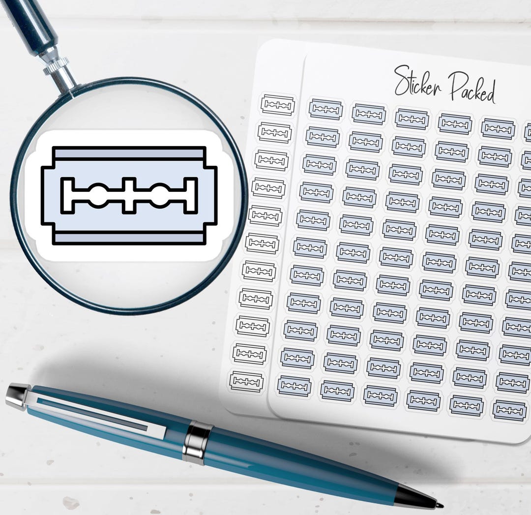 Razor Blade Planner Sticker Razor Blade Icon Sticker Razor Blade ...