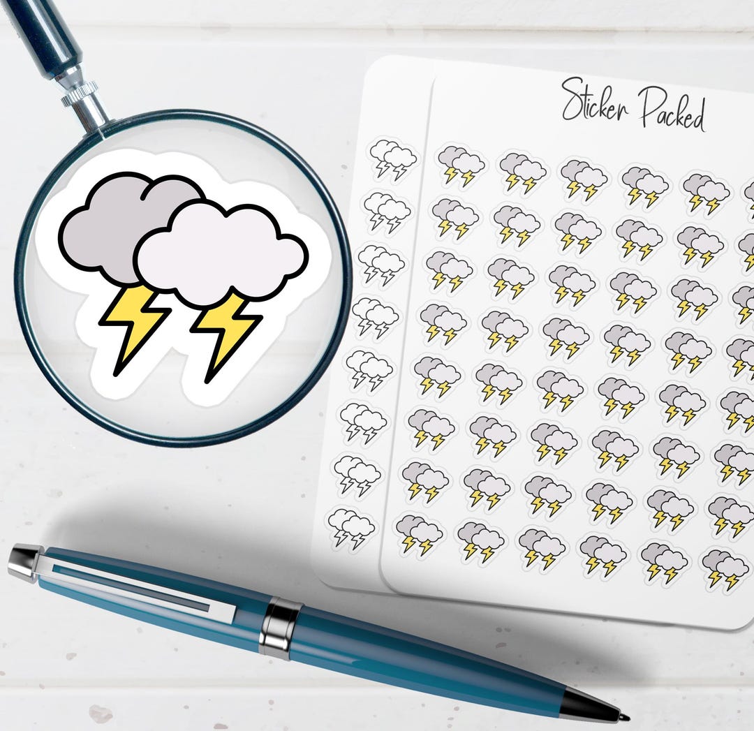 Lightning Planner Sticker Lightning Icon Sticker Lightning Sticker - Etsy
