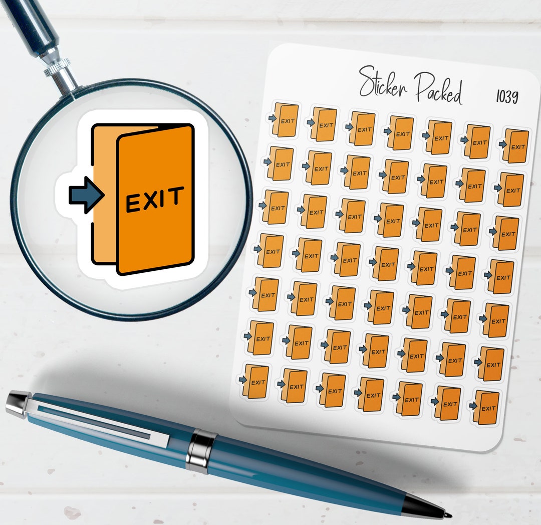 Exit Planner Sticker Exit Icon Sticker Exit Sticker - Etsy