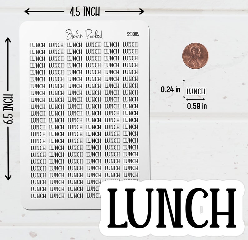 Lunch Planner Sticker Lunch Script Sticker Lunch Word Sticker Lunch ...