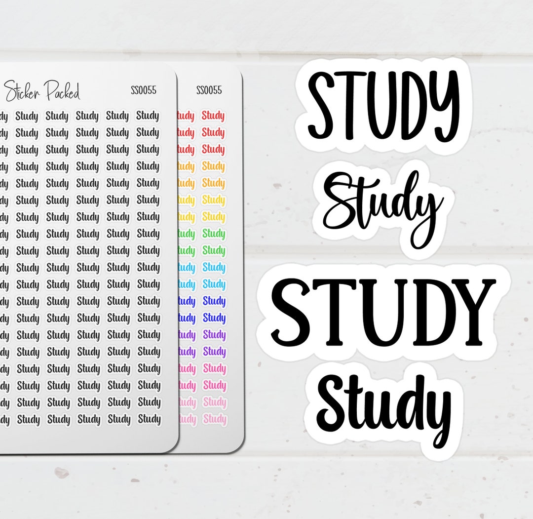 Study Planner Sticker Study Script Sticker Study Word Sticker Study ...