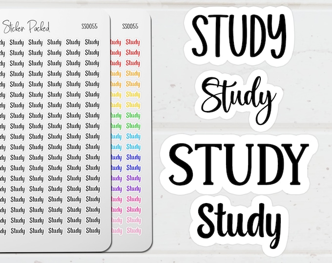 Study Planner Sticker Study Script Sticker Study Word Sticker Study ...