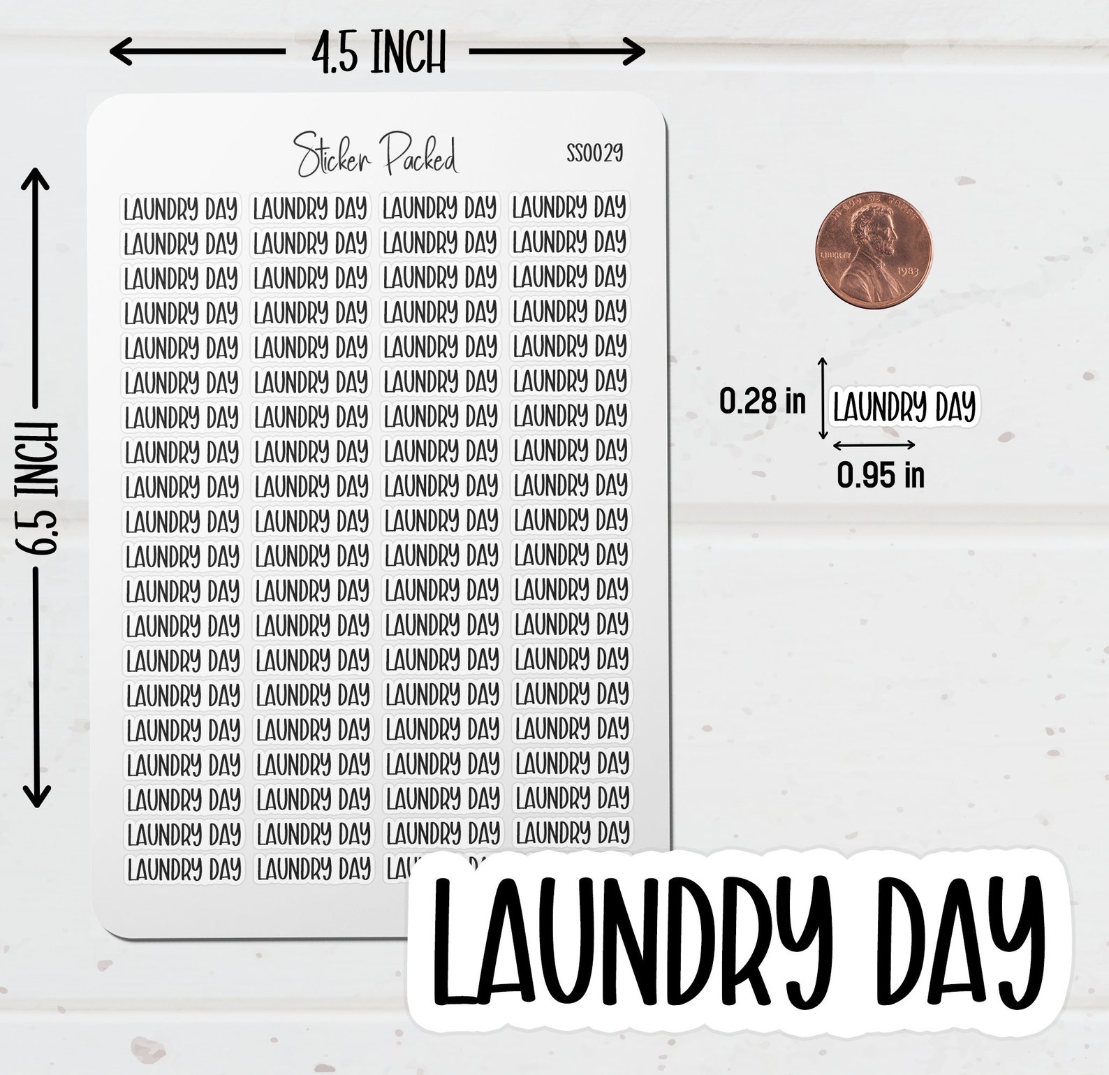 Laundry Day Planner Sticker Laundry Day Script Sticker Laundry Day Word ...