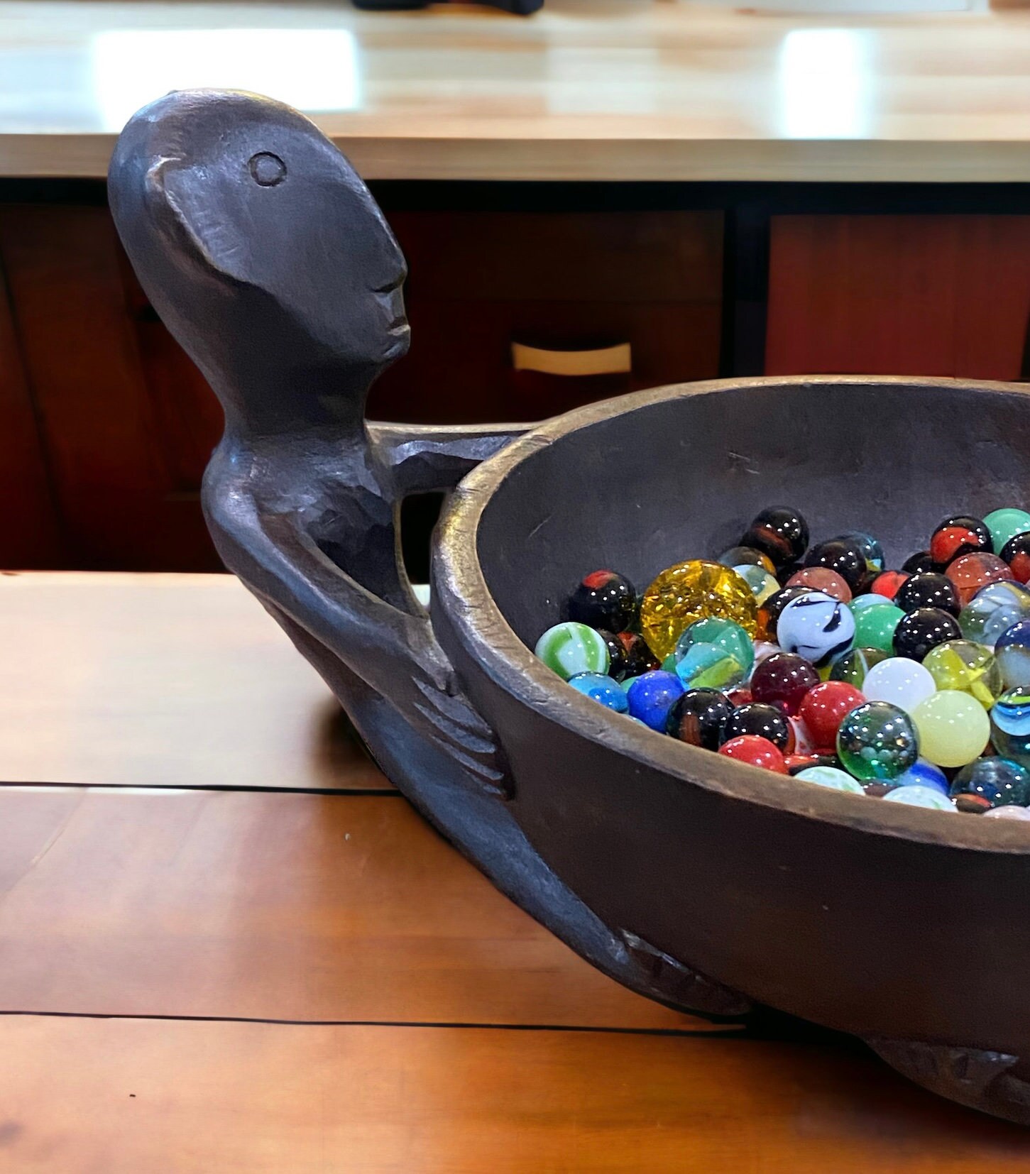 Vintage West African Hand-carved Wooden Centerpiece Bowl - Etsy