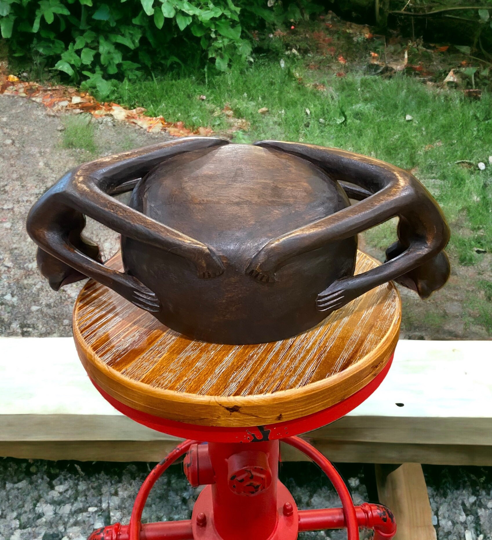 Vintage West African Hand-carved Wooden Centerpiece Bowl - Etsy