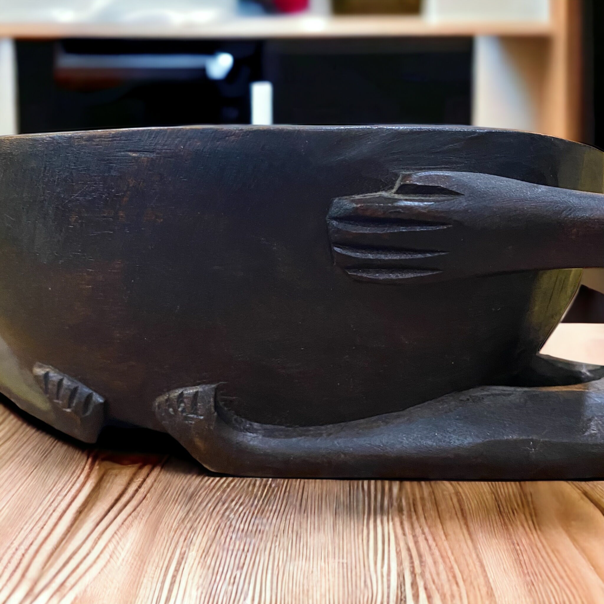 Vintage West African Hand-carved Wooden Centerpiece Bowl - Etsy