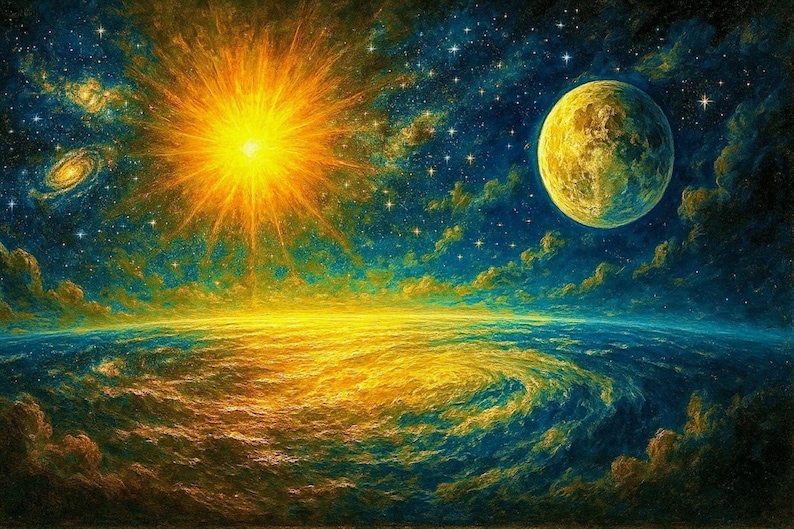 Creation- Sun, Moon and Stars - Etsy