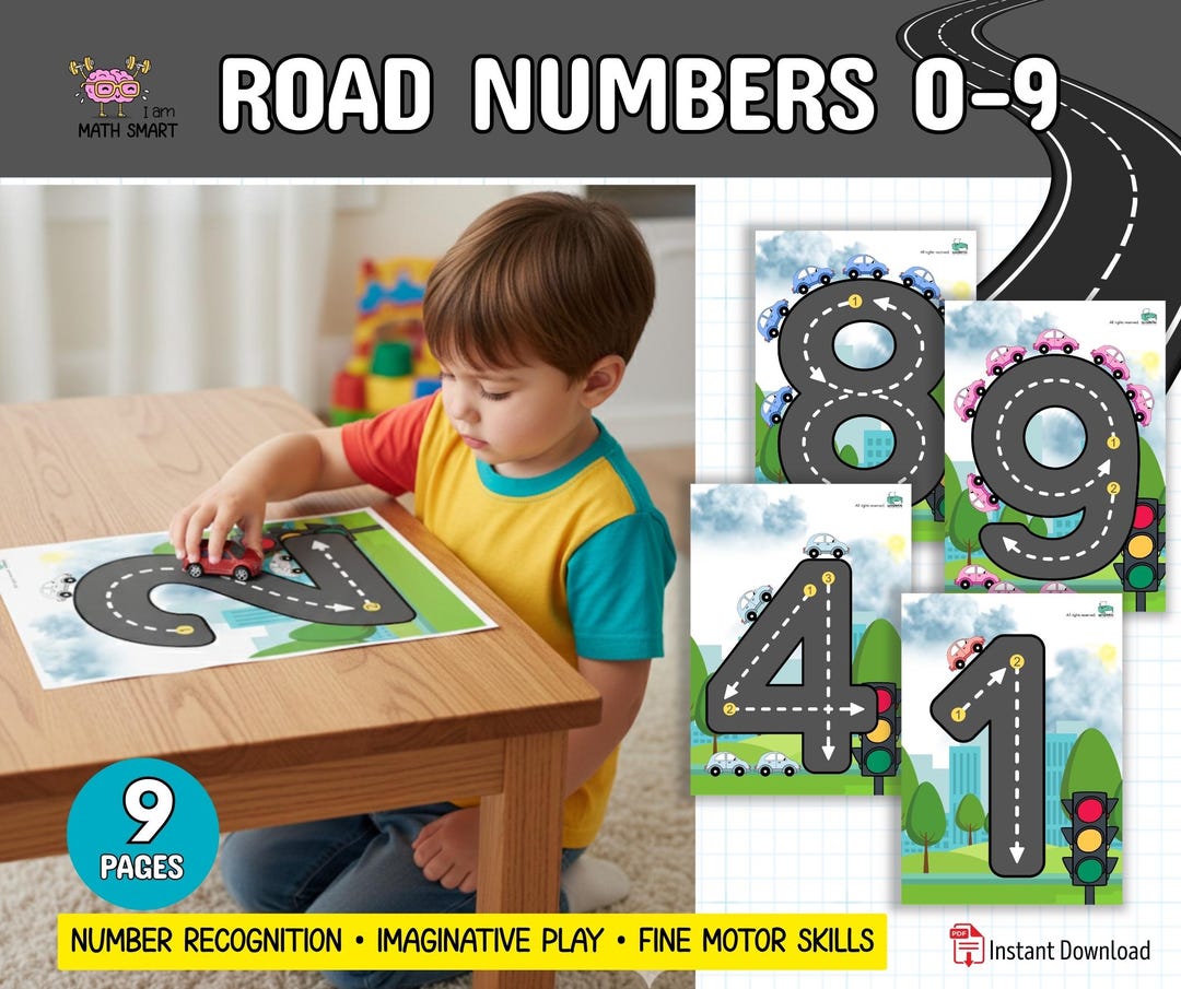 Toy Car Number Tracing Mats: Fine Motor Skills Activity (PDF Download ...