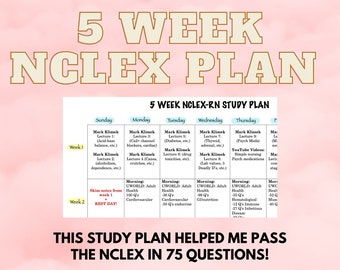 3 Week NCLEX Study Plan - Etsy