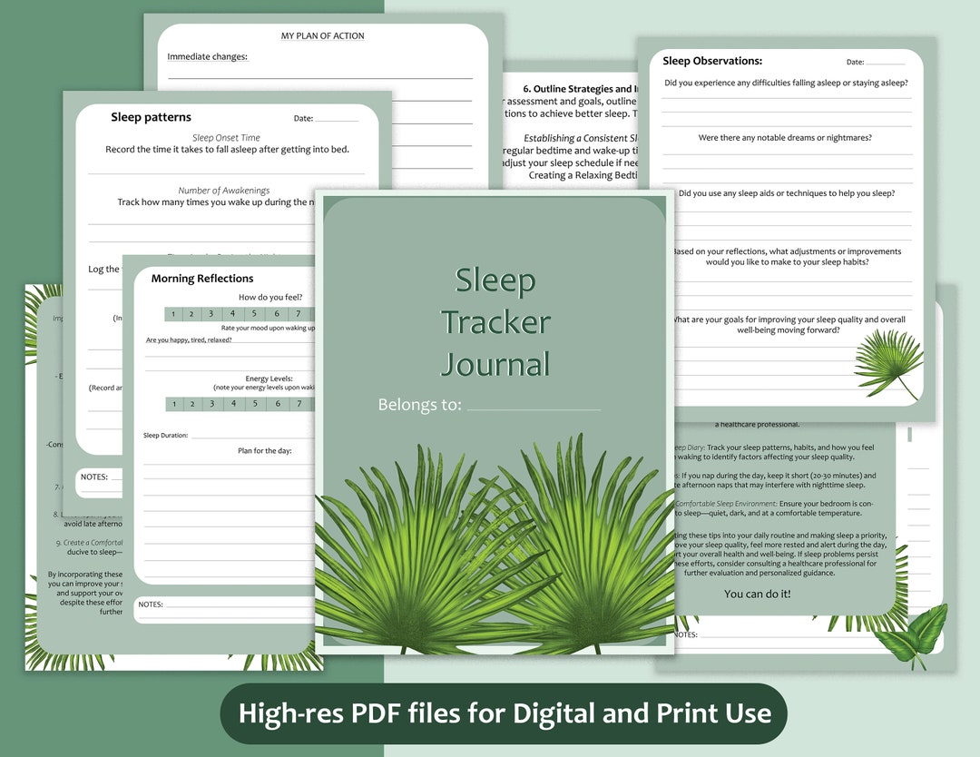 Sleep Daily Diary With Tips, Sleep Habits Tracker, Digital and ...