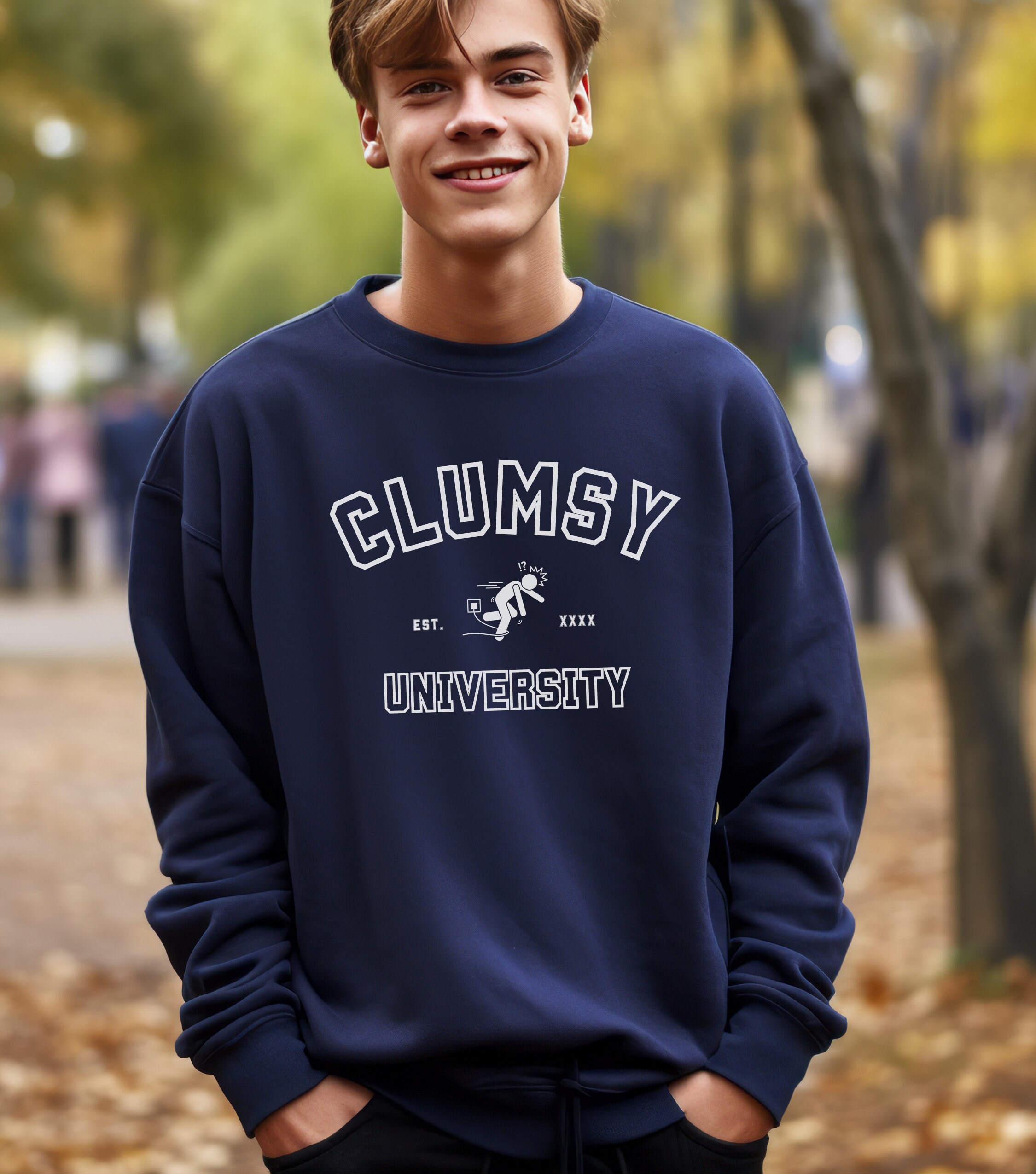 Custom Clumsy University Shirt, Gift for Clumsy Person, Funny Gift for ...