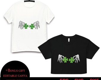 Shamrock Hand Skeleton Svg, Skeleton St Patricks Svg, Funny St Patricks ...