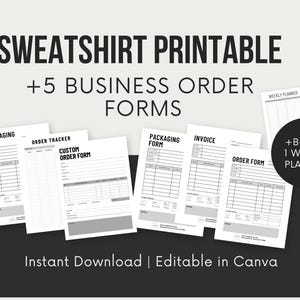 Editable Sweatshirt Order Form Template: Printable Business Forms ...