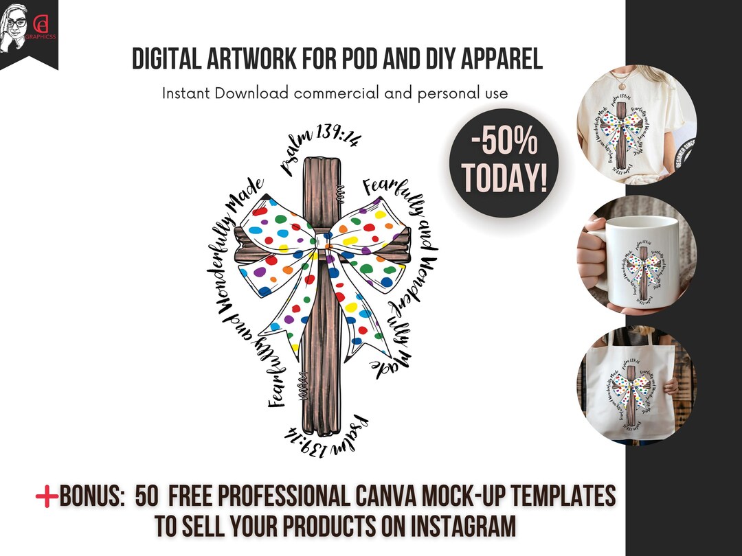 Austim Bow, Autism Png, Autism Cross Png Digital Design, Fearfully and ...