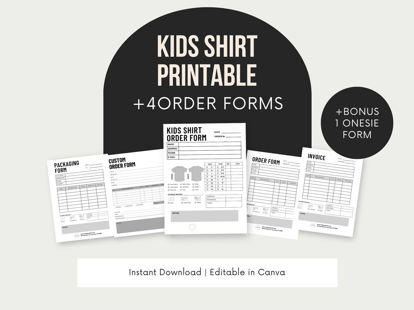 Printable Order Form Template Small Business Form Kids Clothing ...