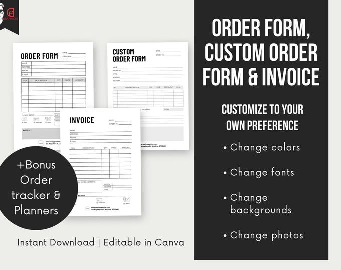 Order Form Template, Sewing Order Forms, Editable Small Business Forms ...
