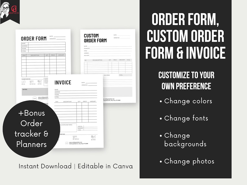 Editable Order Form Template: Craft Business Forms (digital Download ...