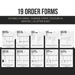 19 Printable Order Forms Bundle: Small Business Invoice Template ...