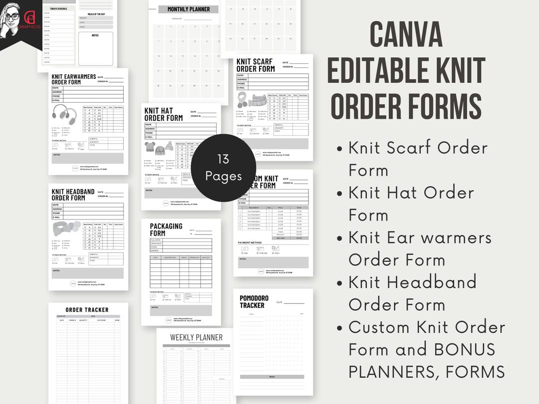 Knitwear Order Form Templates: Customizable Canva PDF - Etsy