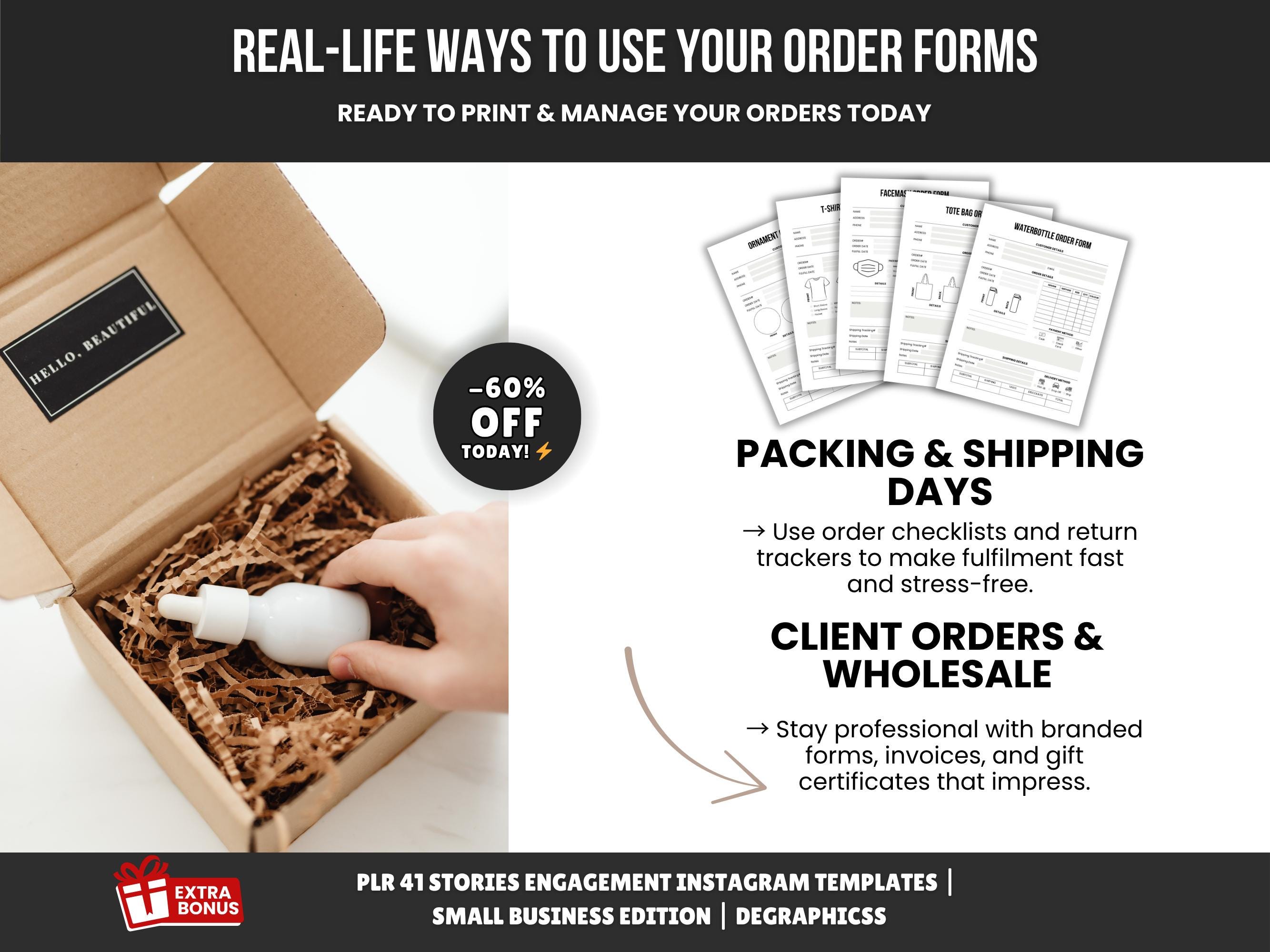 Editable Small Business Order Form Templates Bundle (PDF) - Etsy