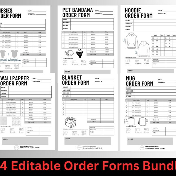 Tumbler Order Form Template - Etsy