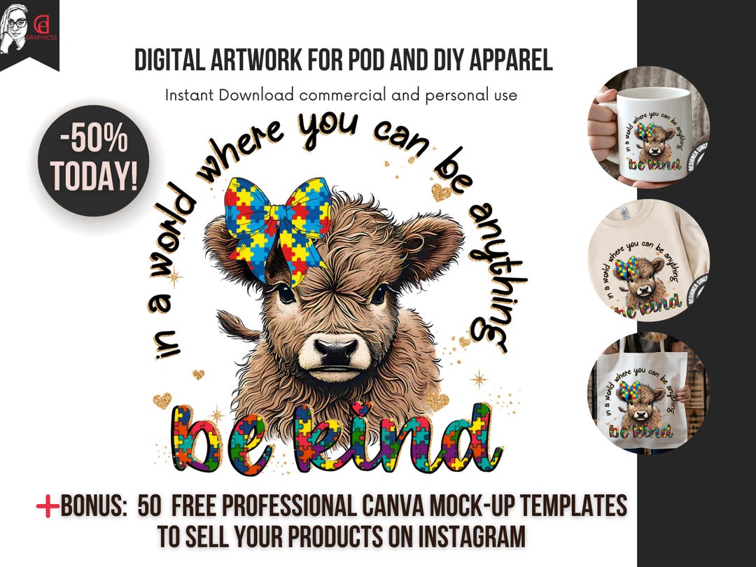 Autism Highland Cow PNG, Autism Mama PNG, Design, Autism Advocate PNG ...