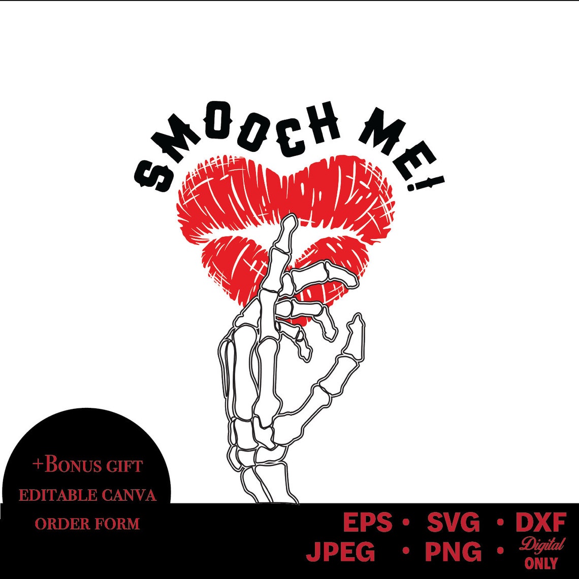 Skeleton Smooch Me SVG, Valentine's Day SVG, Romantic Design, Digital ...